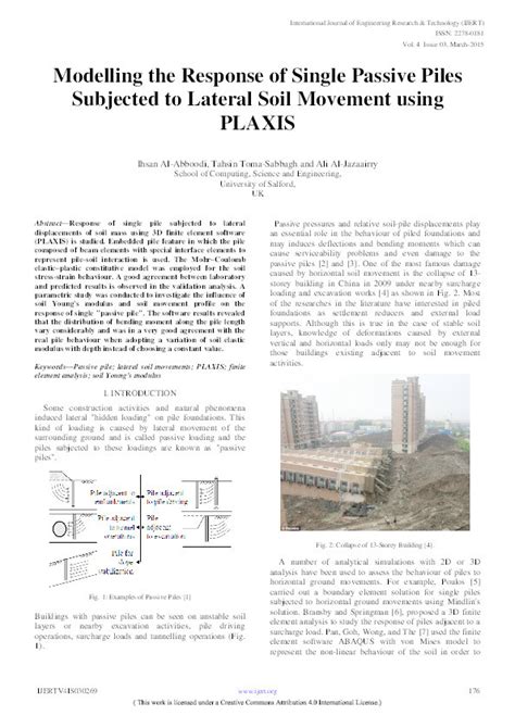 modelling the response of single passive piles subjected to lateral