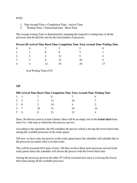 Fcfs And Sjf Scheduling Pdf Scheduling Computing Concurrent