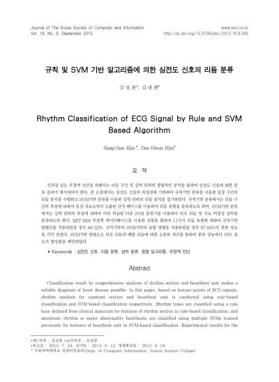 Rhythm Classification Of Ecg Signal By Rule And Svm Based Algorithm