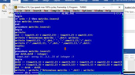 Membuat Program Hitungan Matriks Invers Dengan Bahasa Pemograman Pascal Intan Melda Mulya