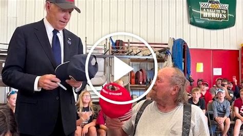 Bidens Moment Wearing A Trump Hat The New York Times