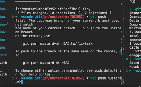 Terminal Quick Fix Push To Branch · Issue 165280 · Microsoft Vscode · Github