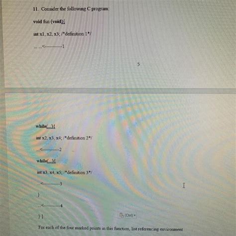 Solved 11 Consider The Following Program Void Fun Void