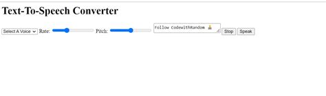 Text To Speech Using Html And Javascript Source Code