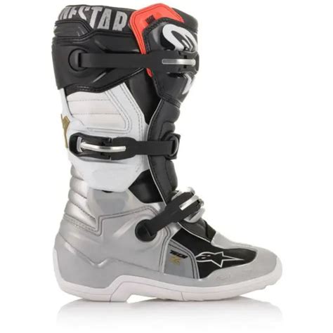 Alpinestars Youth Tech 7s Motocross Boots Blacksilver Sixstar Racing