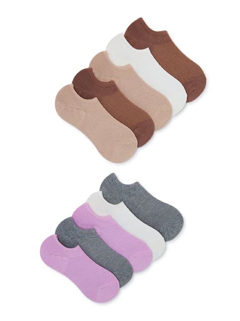 No Boundaries Women S Nude Multi No Show Fashion Liner Socks Pack Size Walmart Com