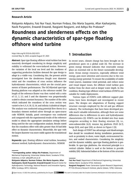 Pdf Roundness And Slenderness Effects On The Dynamic Characteristics Of Spar Type Floating