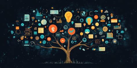 Innovative Mind Map Infused With Financial Symbols And Creative