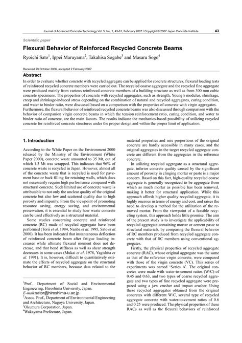 Pdf Flexural Behavior Of Reinforced Recycled Concrete Beams