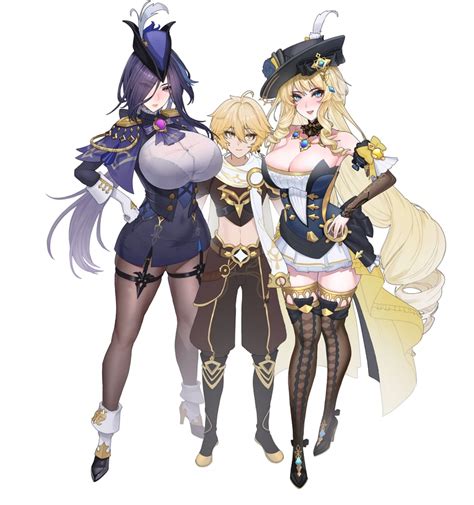 Aether Clorinde And Navia Genshin Impact Drawn By Houtougu Danbooru