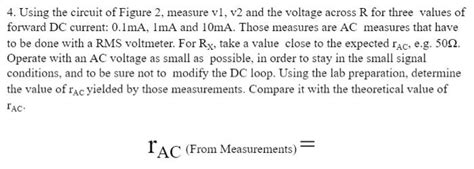 4 using the circuit of figure 2 measure v1 v2 and