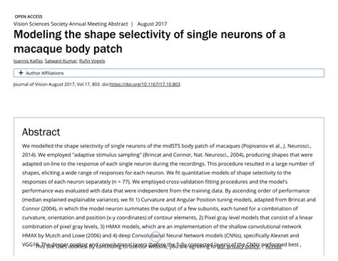 Pdf Modeling The Shape Selectivity Of Single Neurons Of A Macaque