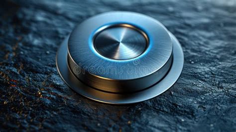 Metallic Round Button For Validation And Stop Function Stock