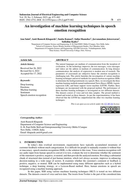 Pdf An Investigation Of Machine Learning Techniques In Speech Emotion Recognition