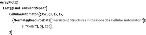 persistent structures in the code 357 cellular automaton wolfram data