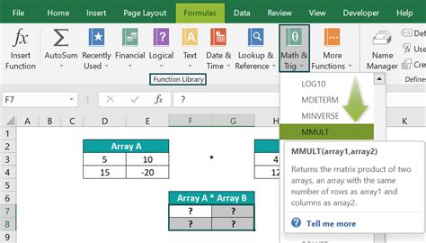 Excel Matrix Multiplication Example Formula How To Do