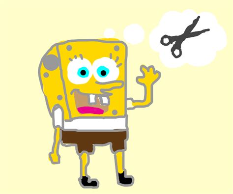 Spongebob Imagining A Scissors Drawception