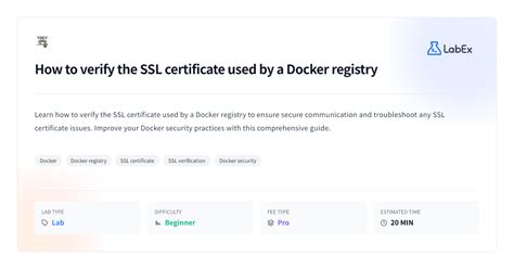 How To Verify The Ssl Certificate Used By A Docker Registry Labex