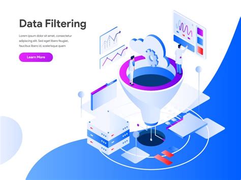 concept of digital data filtering electronic vector image