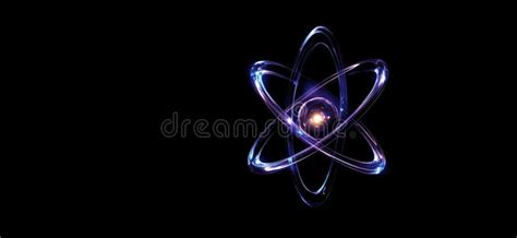 Atomic Structure Representation With Glowing Electrons And Nucleus