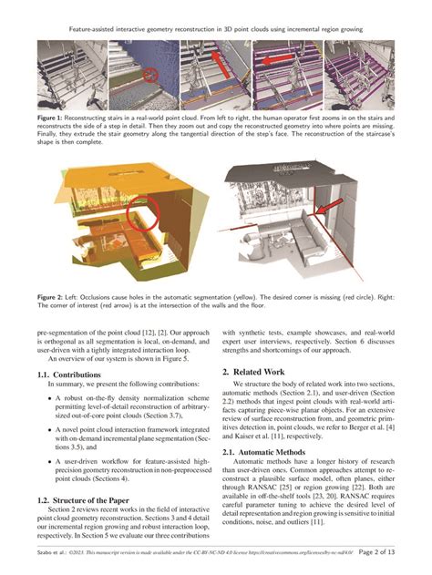 feature assisted interactive geometry reconstruction in 3d point clouds
