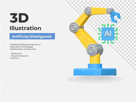 Premium Psd Manufacture Robot Arm Artificial Intelligence Icon 3d Illustration