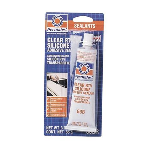 Permatex 66 Clear Silicone Adhesive Sealant 3 Ounce Tube Carded 80050