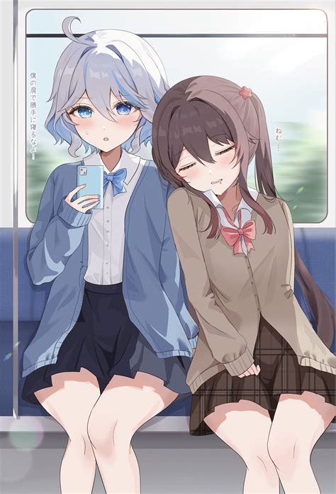 Hu Tao And Furina Genshin Impact Drawn By Rim Ririm Danbooru