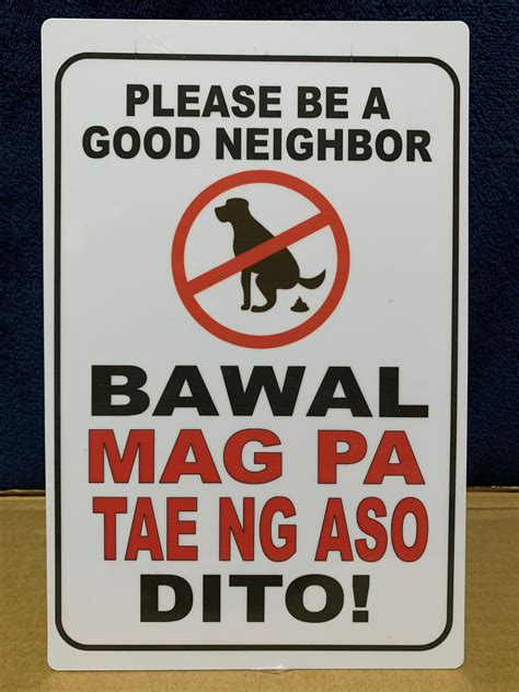 Bawal Mag Pa Tae Ng Aso Dito Pvc Signage 7 8x11 Inches Lazada Ph