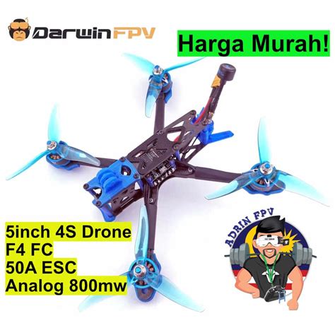 Darwin240 Johnny 5 Darwinfpv 4s F4 50a 800mw 5inch Analog Fpv Quad Drone Shopee Malaysia