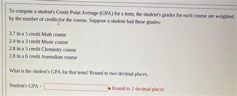 Solved To Compute A Student S Grade Point Average GPA For Chegg