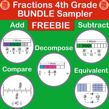 Th Grade Fractions Freebie Sampler By Jeff S Notebooks TPT