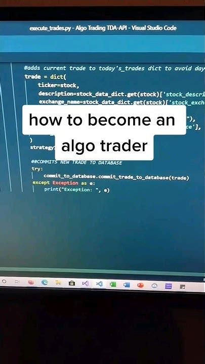 How To Become An Algo Trader Algotrading Tradingbot Youtube