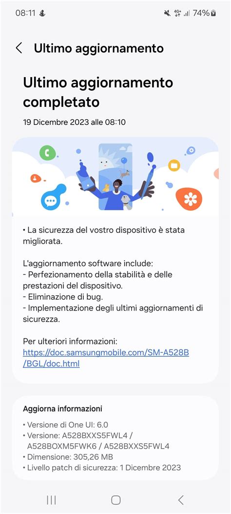 Aggiornamento Patch Di Sicurezza Di Dicembre Samsung Galaxy A52s 5g Samsung Community