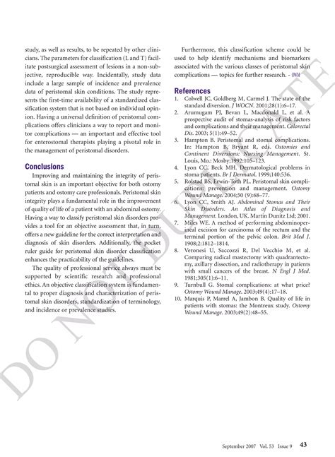 A Proposal For Classifying Peristomal Skin Disorders Results Of A