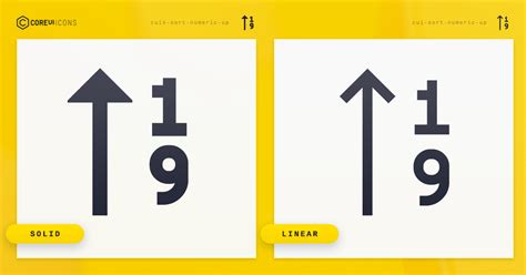 Sort Numeric Up Icon Linear CoreUI Icons SVG JavaScript TypeScript Webfont