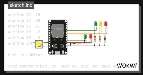 Semaforo Wokwi Esp32 Stm32 Arduino Simulator