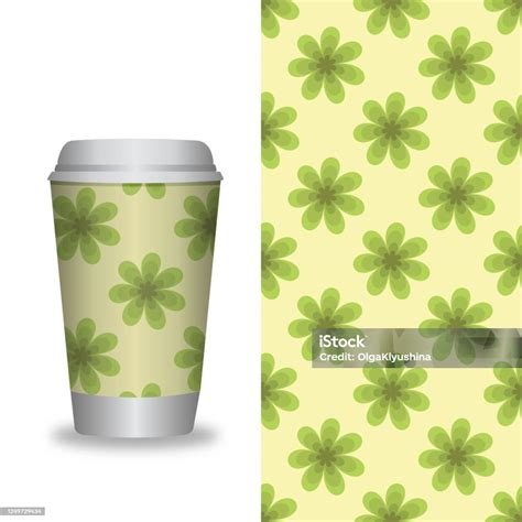 벡터는 커피 포장 템플릿과 커피 숍을위한 디자인 요소를 빼앗아 매끄러운 패턴골판지 컵 벡터 그림입니다 벡터 일러스트레이션 0명에 대한 스톡 벡터 아트 및 기타 이미지