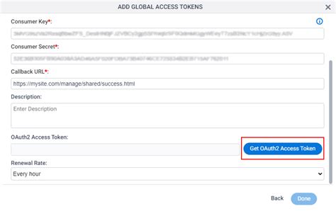 example how to get the access token credentials from salesforce