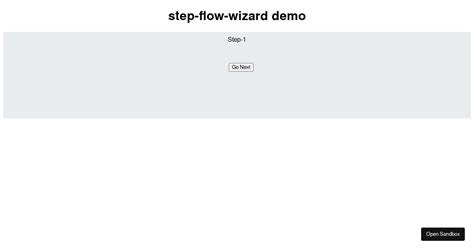React Step Flow Wizard Examples Codesandbox