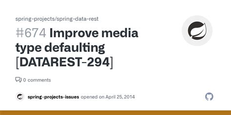 Improve Media Type Defaulting Datarest 294 · Issue 674 · Spring
