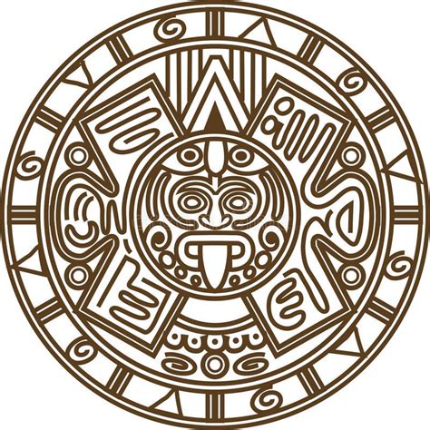 Símbolos Mayas Ilustración Del Calendario Maya Calendario Maya
