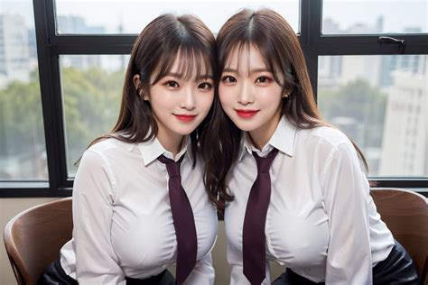 Ai로 교복입은 일란성 쌍둥이 사진 찍어주기