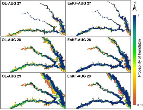 Probabilistic Flood Inundation Maps Generated By OL And EnKF Techniques Download Scientific