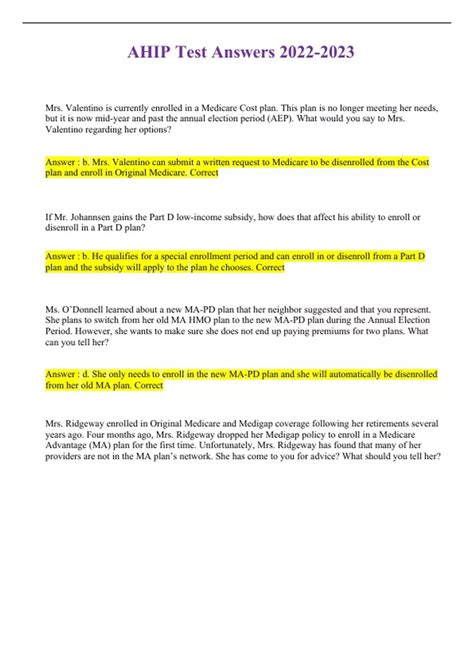 Ahip Final Exam Test Answers Version 2 Latest 2023 2024 100 Verified Answers Ahip 2023