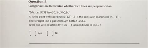 solved question 8 categorisation determine whether two lines are