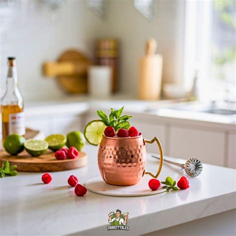 Raspberry Lime Mule Mocktail Recipe Thirsty Tales