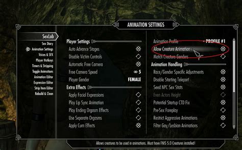 Creature Animations Not Starting Technical Support SexLab Framework LoversLab