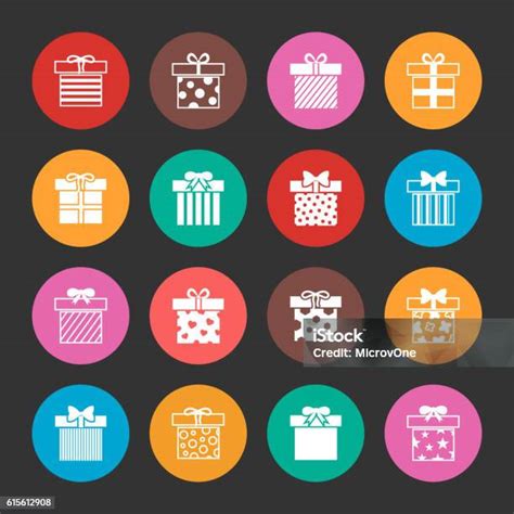 기프트 박스 벡터 아이콘이 검은색 위에 설정 검은색에 대한 스톡 벡터 아트 및 기타 이미지 검은색 공휴일 금속 Istock