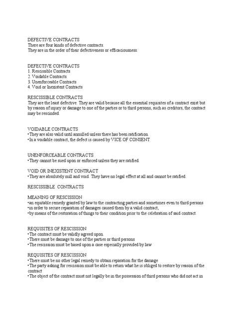 Defective Contracts Pdf Void Law Employment